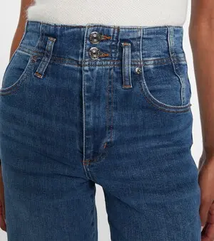 FRAME Seamed Cropped Wide-leg Jeans