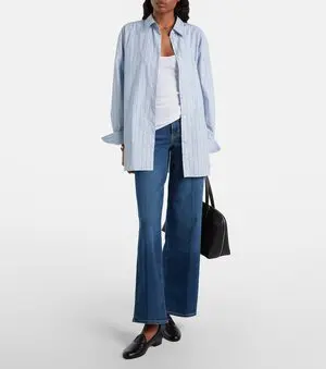 FRAME Low Rise Slim Palazzo Jeans - Blue