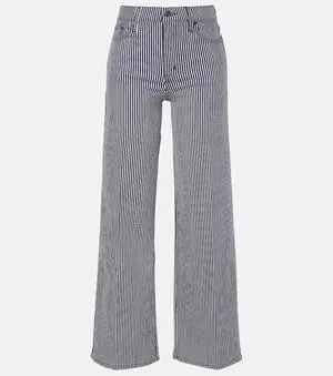 FRAME Le Slim Palazzo Striped Wide-leg Pants - Blue