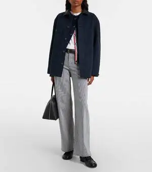 FRAME Le Slim Palazzo Striped Wide-leg Pants