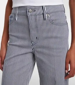 FRAME Le Slim Palazzo Striped Wide-leg Pants