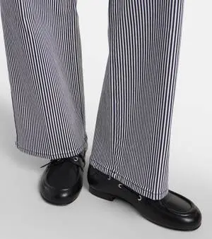 FRAME Le Slim Palazzo Striped Wide-leg Pants