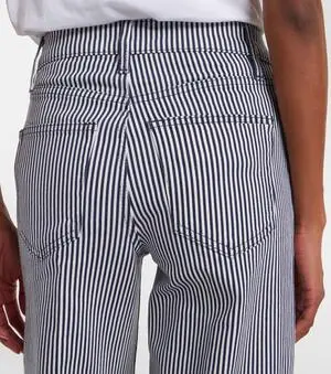 FRAME Le Slim Palazzo Striped Wide-leg Pants