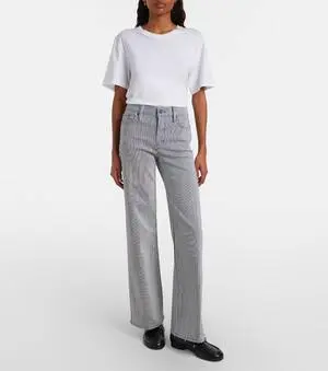 FRAME Le Slim Palazzo Striped Wide-leg Pants