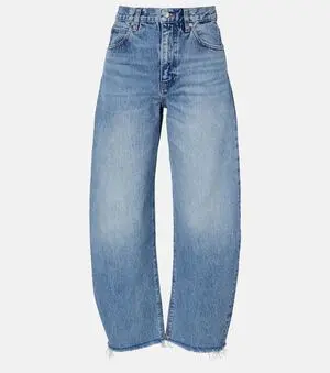 Women's Cropped Barrel-Leg Jeans