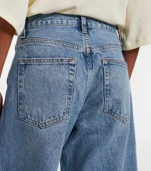 FRAME Bubble Cropped Barrel-leg Jeans - Blue