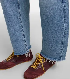 FRAME Bubble Cropped Barrel-leg Jeans
