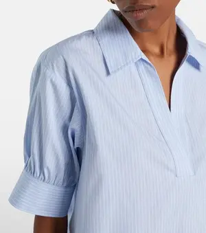 FRAME Striped Cotton Poplin Top
