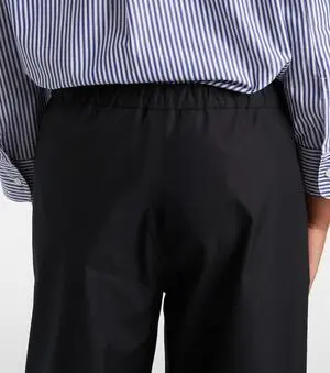 Max Mara Cotton Cropped Wide-leg Pants - Black
