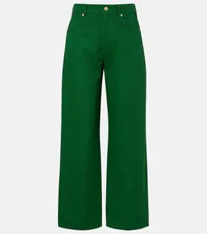 Max Mara Onorata Wide-leg Cotton-linen Pants - Green