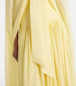 LA FUORI Butter Draped Caped Gown