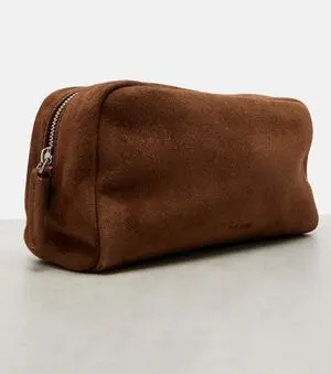 THE ROW Astra Small Suede Pouch - Brown
