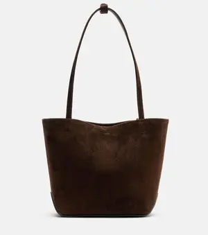 THE ROW Park Edge Medium Suede Tote Bag Brown