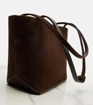 THE ROW Park Edge Medium Suede Tote Bag - Brown