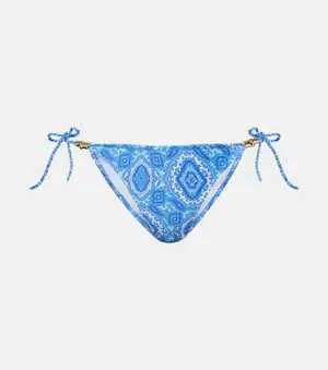 Heidi Klein Mykonos Printed Bikini Bottom - Blue