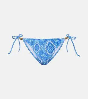 Heidi Klein Mykonos Printed Bikini Bottoms - Blue