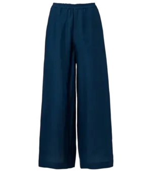 ERES Linen Wide-Leg Pants Blue