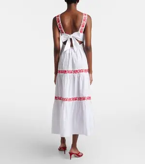Heidi Klein Petalia Embroidered Cotton Midi Dress