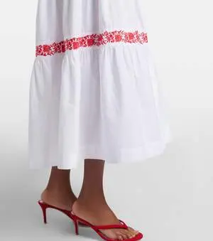 Heidi Klein Petalia Embroidered Cotton Midi Dress