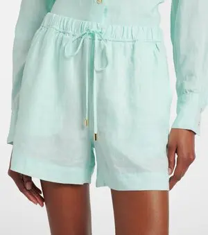 Heidi Klein Corfu Linen Shorts - Blue