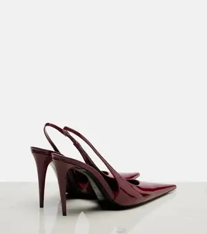 Saint Laurent Guermantes 95 Leather Slingback Pumps