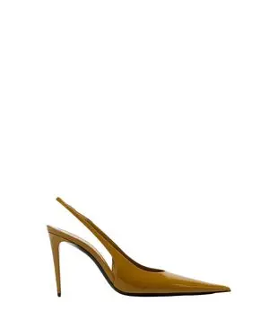 Saint Laurent Patent Leather Slingback Pumps - Green