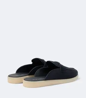 Prada Suede Mules - Blue