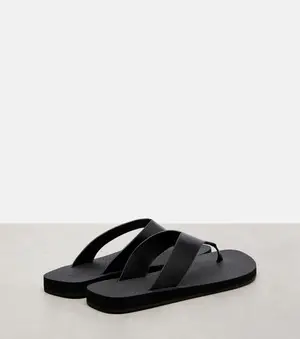 THE ROW Dune Leather Thong Sandals - Black