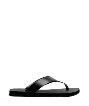 THE ROW Dune Leather Thong Sandals - Black