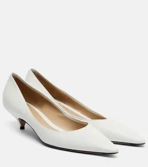 THE ROW Liisa Two Leather Pumps - White