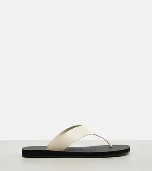 THE ROW Dune Leather Thong Sandals - White