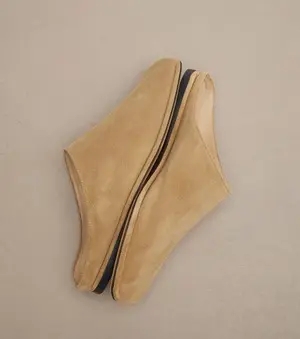 THE ROW Piper Suede Mules - Beige