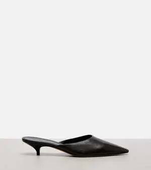 THE ROW Liisa Leather Mules - Brown