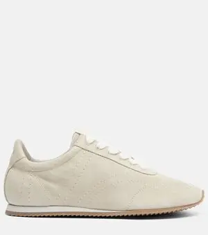 TOTEME Suede Lace-up Sneakers - Beige