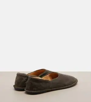 THE ROW Canal Calf Hair Slip-on Shoes - Brown