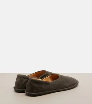 THE ROW Canal Calf Hair Slip-on Shoes - Brown