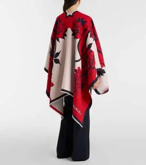 La DoubleJ Soul Floral Wool And Silk Poncho