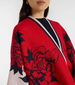 La DoubleJ Soul Floral Wool And Silk Poncho