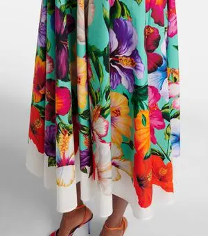 Dolce & Gabbana Floral Cotton Bustier Midi Dress - Multicoloured