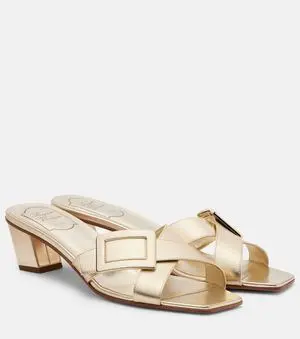 Roger Vivier Gold Tone Sandals For Women