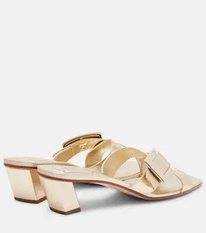ROGER VIVIER Metallic Leather Sandals - Gold
