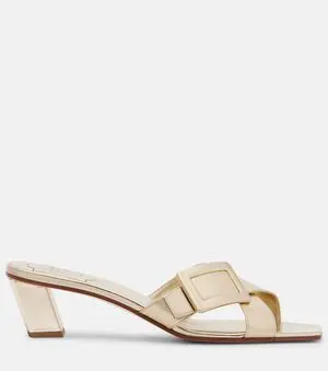 ROGER VIVIER Metallic Leather Sandals - Gold