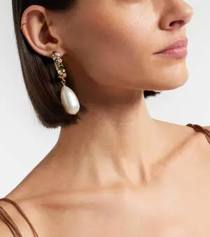 Saint Laurent Embellished Drop Earrings