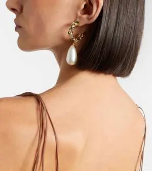 Saint Laurent Embellished Drop Earrings
