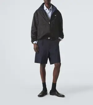Prada Re-nylon Hooded Zip-up Jacket - Black