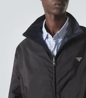 Prada Re-nylon Hooded Zip-up Jacket - Black