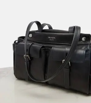 Prada Route Leather Tote Bag