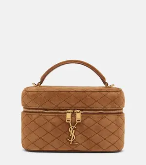 Saint Laurent Gaby Mini Quilted Vanity Bag - Brown