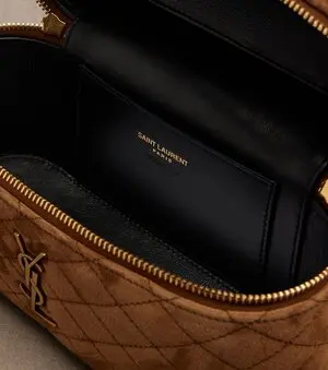 Saint Laurent Gaby Mini Quilted Vanity Bag - Brown