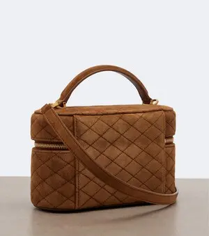 Saint Laurent Gaby Mini Quilted Vanity Bag - Brown